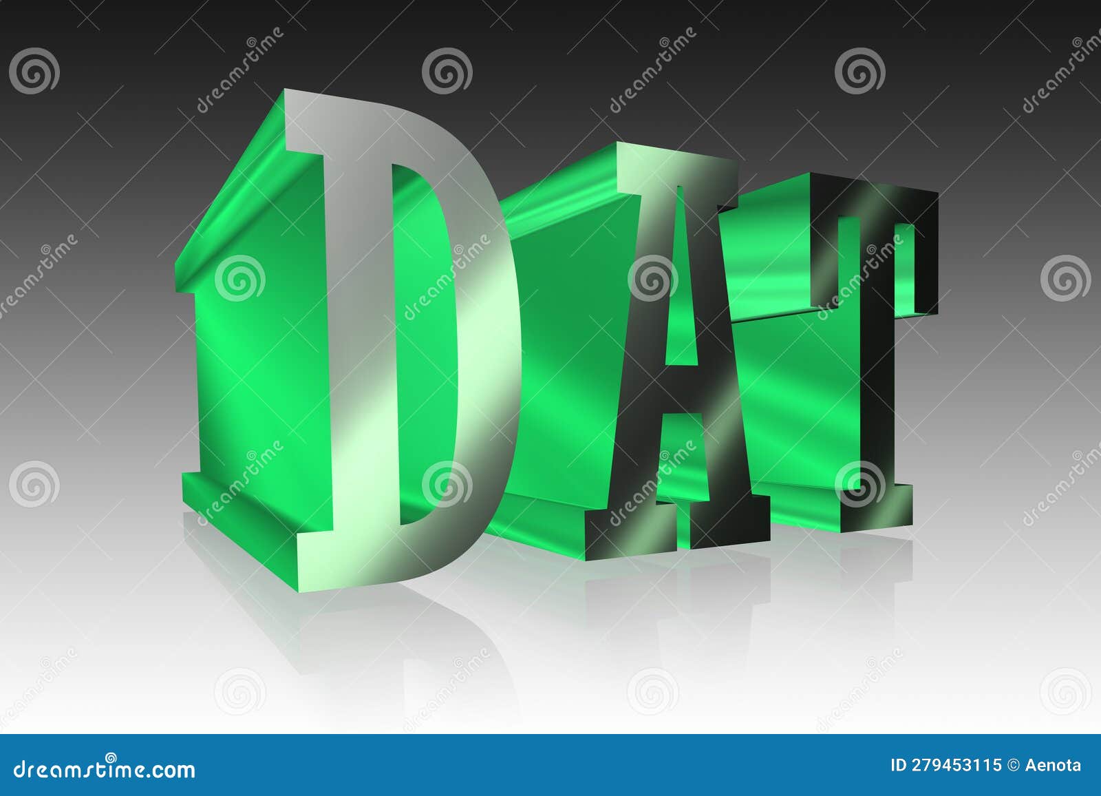 DAT Lettering - 3D Illustration Stock Illustration - Illustration of ...
