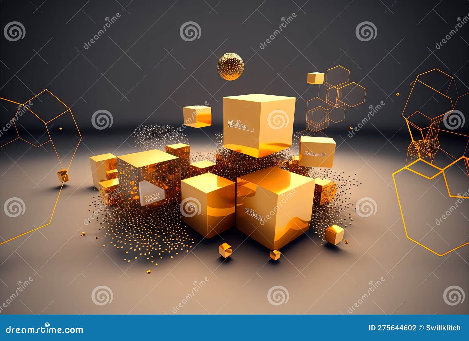 Data Abstract Concept with Clusters, Particles and Objects Collected and Sorted. Digital Sorting ...