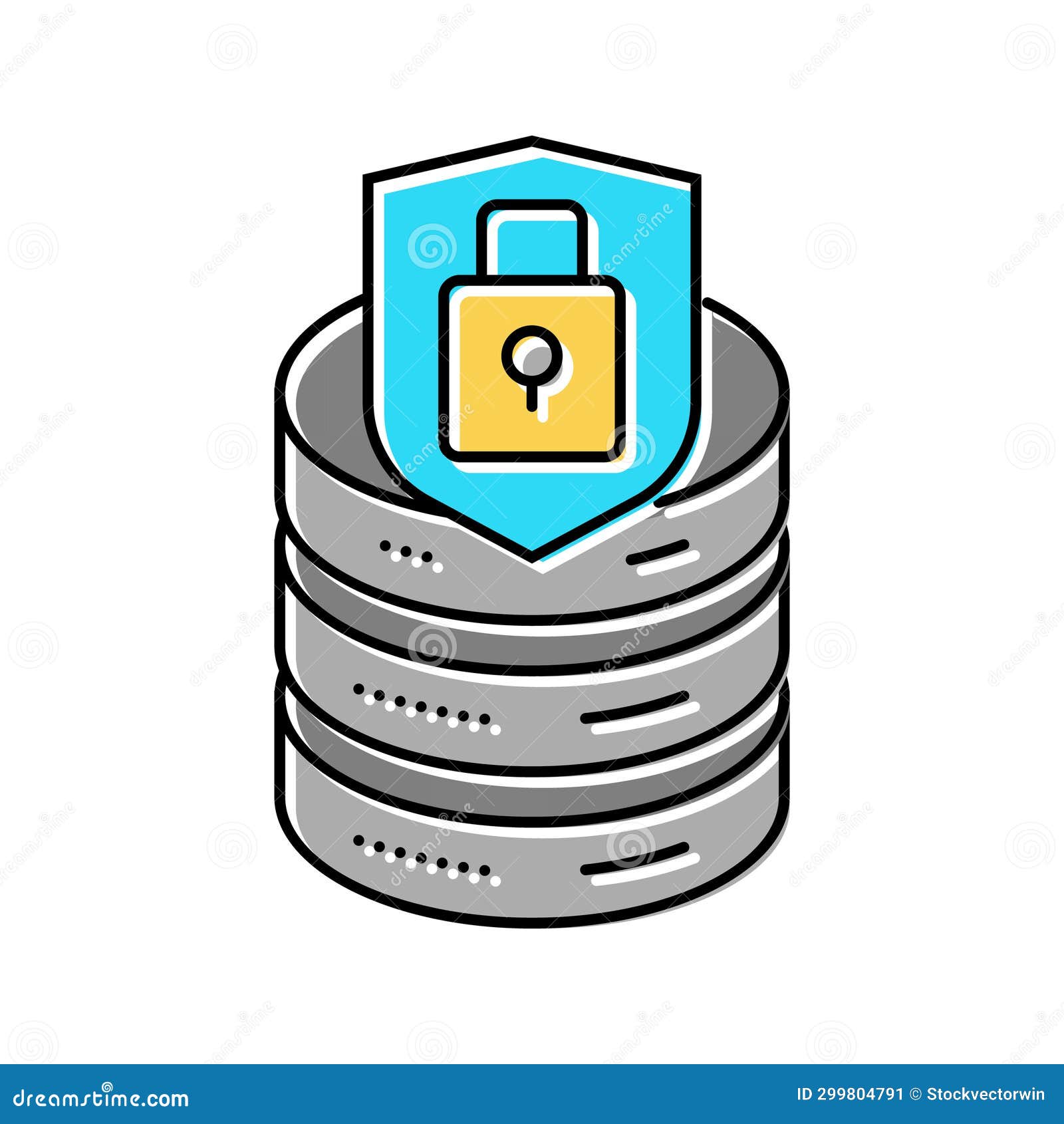 Data Access Control Database Color Icon Vector Illustration Stock ...