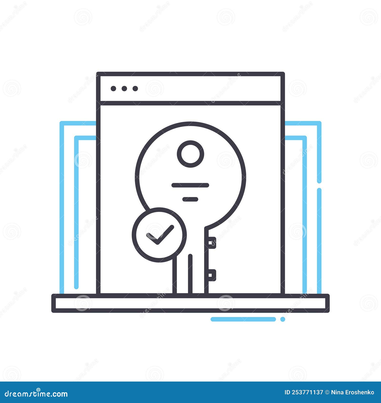 Data Access Line Icon, Outline Symbol, Vector Illustration, Concept ...