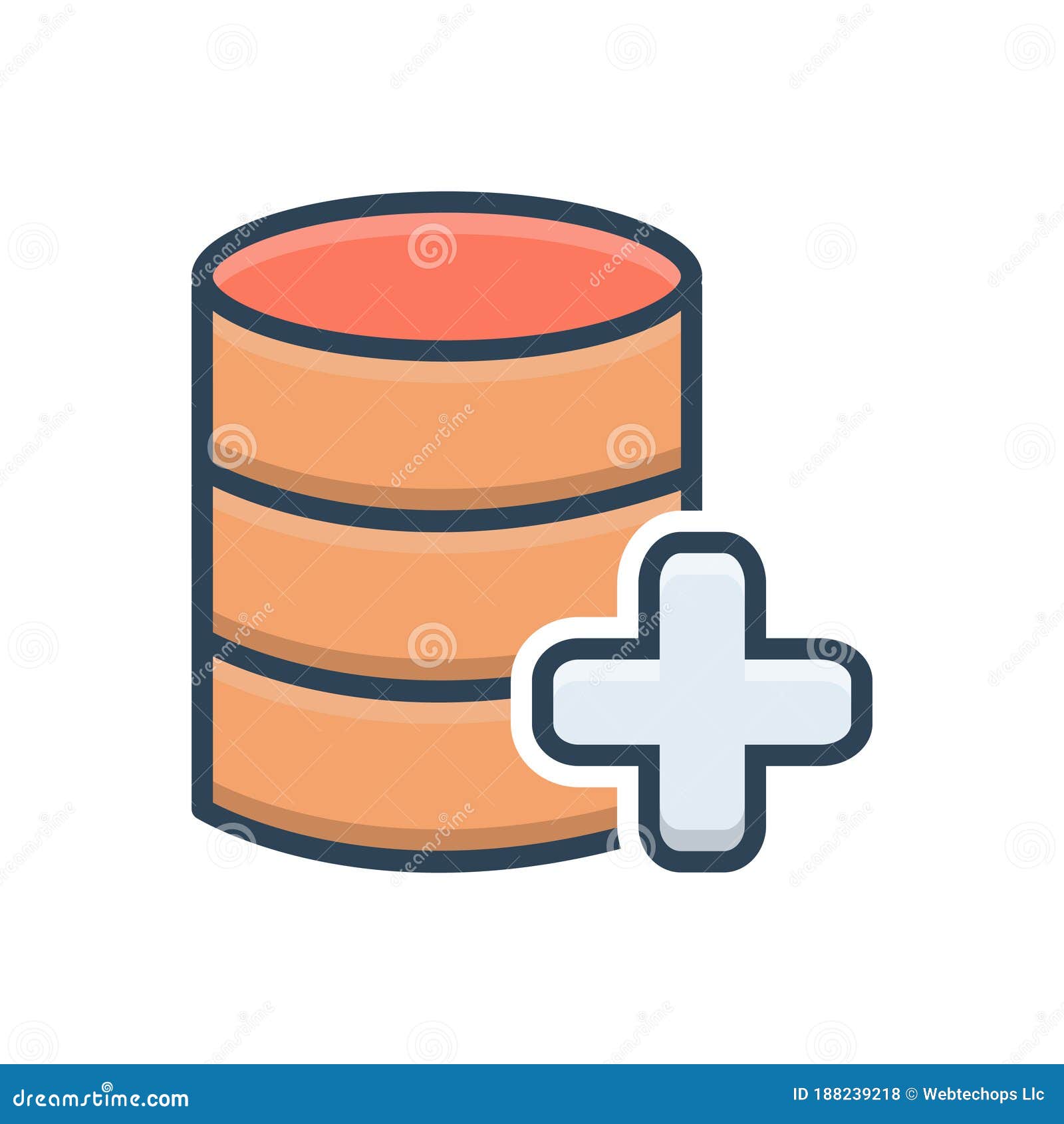 Color Illustration Icon for Data Add, Server and New Stock Illustration ...