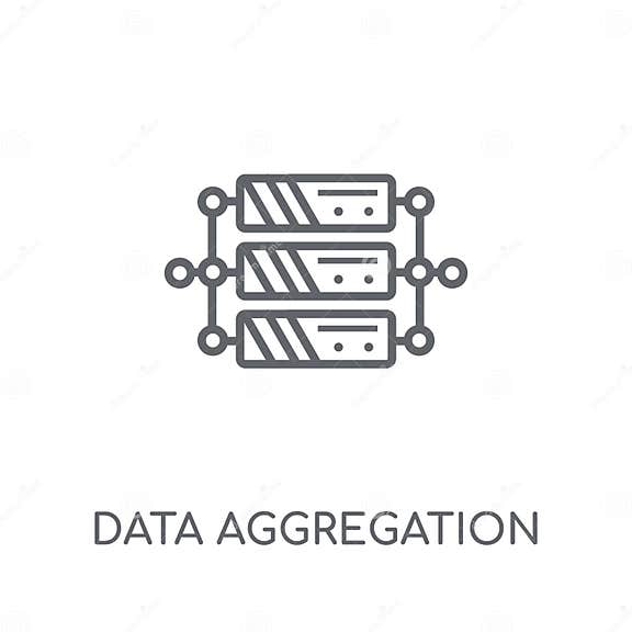 Data Aggregation Linear Icon. Modern Outline Data Aggregation Lo Stock ...