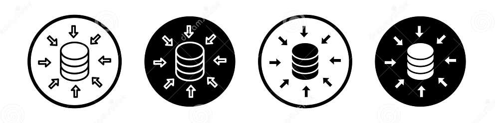 Data Aggregation Thin Line Vector Icon Set Stock Vector - Illustration ...