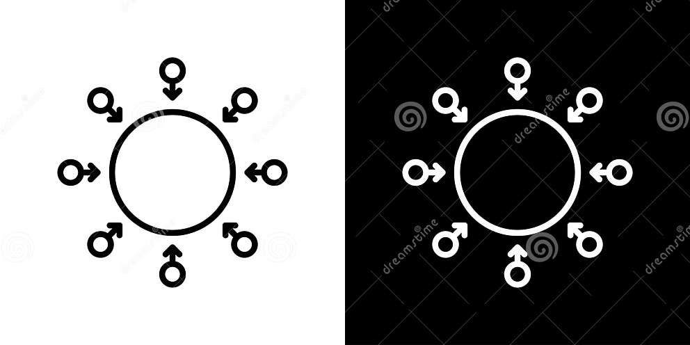 Data Aggregation Thin Line Vector Icon Set Stock Vector - Illustration ...