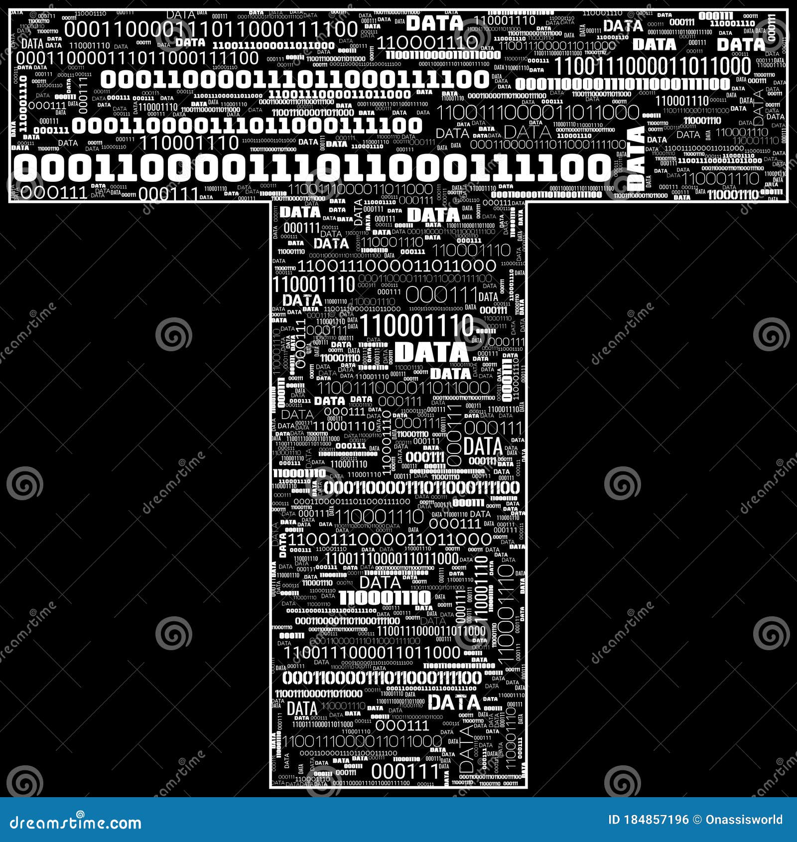 Data Alfabet Letters Pitch Black Background Stock Illustration ...
