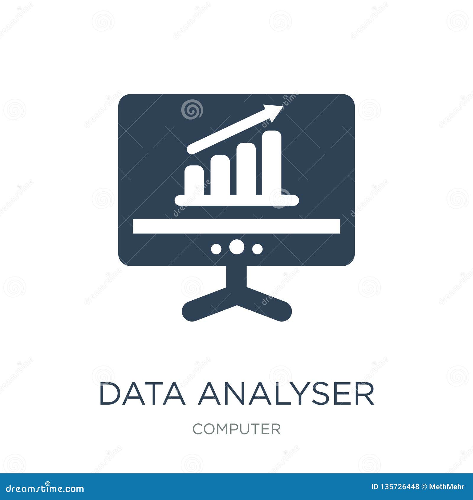 Data Analyser Icon in Trendy Design Style. Data Analyser Icon Isolated ...