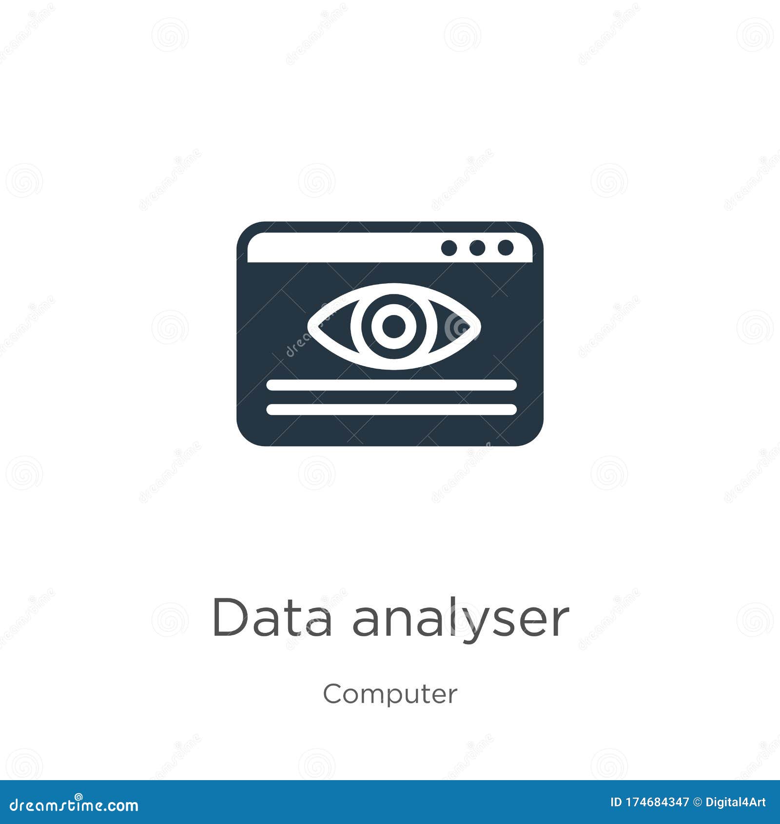 Data Analyser Icon Vector. Trendy Flat Data Analyser Icon From Computer ...