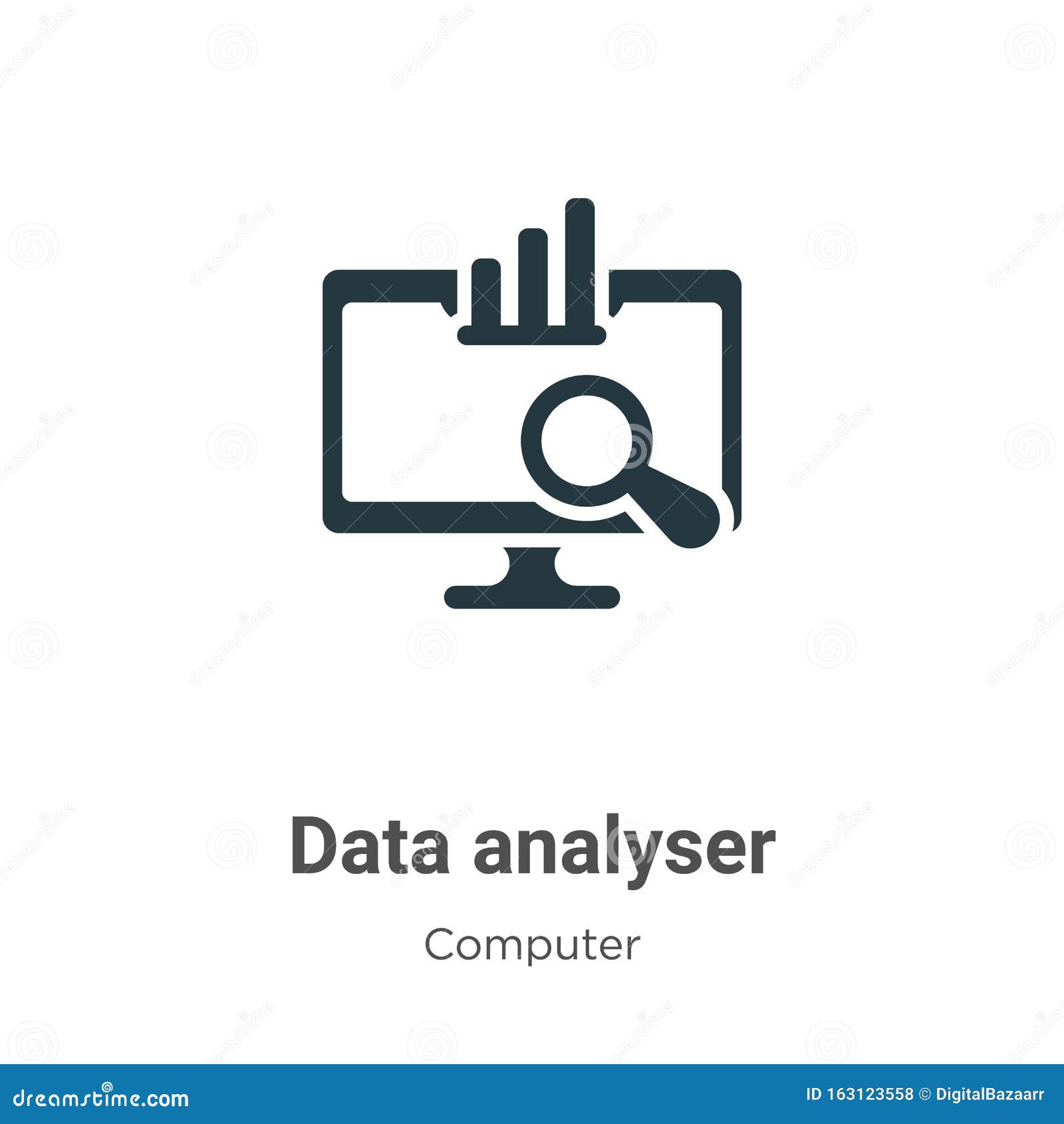 Data Analyser Vector Icon On White Background. Flat Vector Data ...