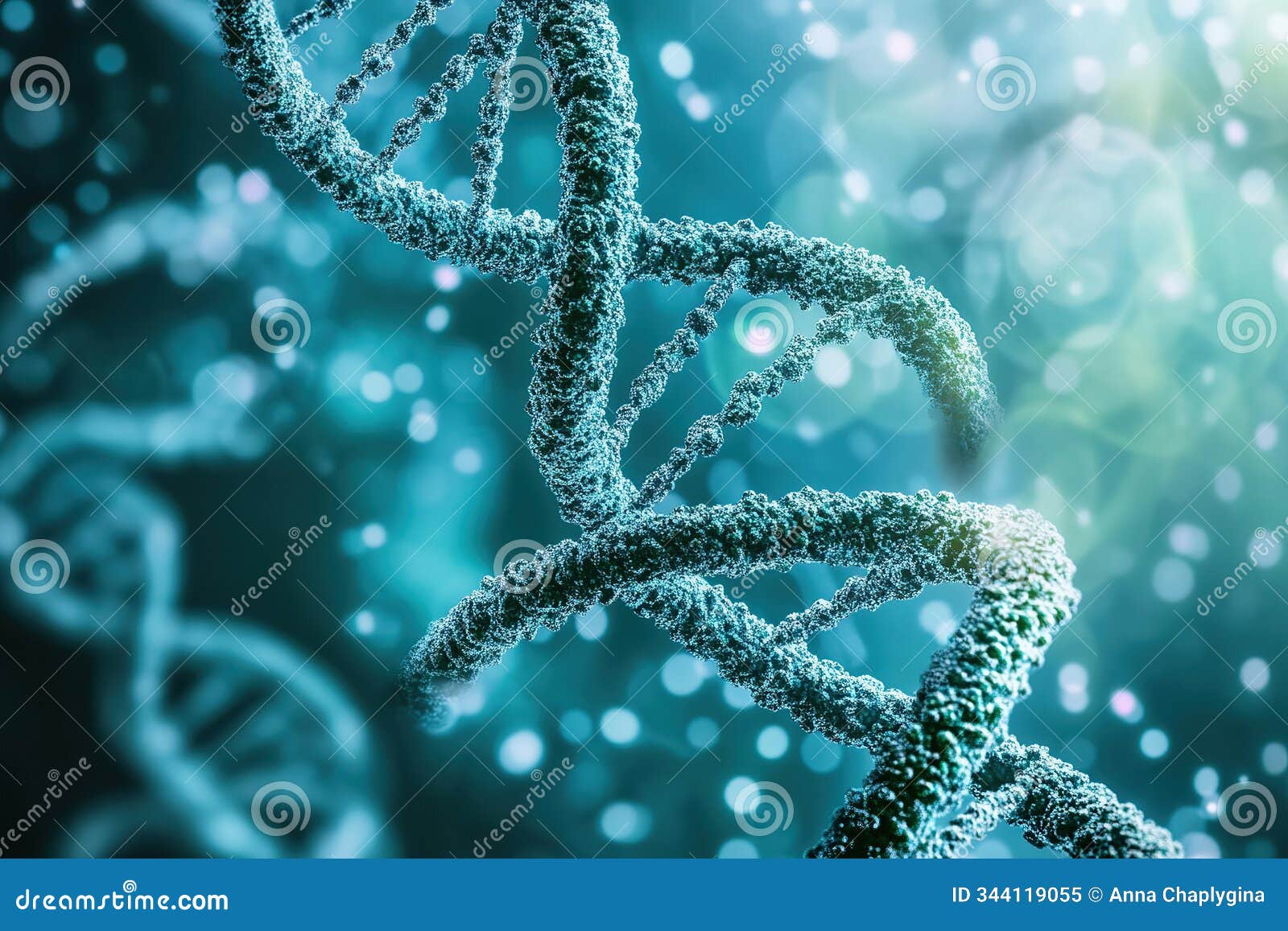 Data Analysis and Bioinformatics. Close Up of Dna Helix Structure on ...