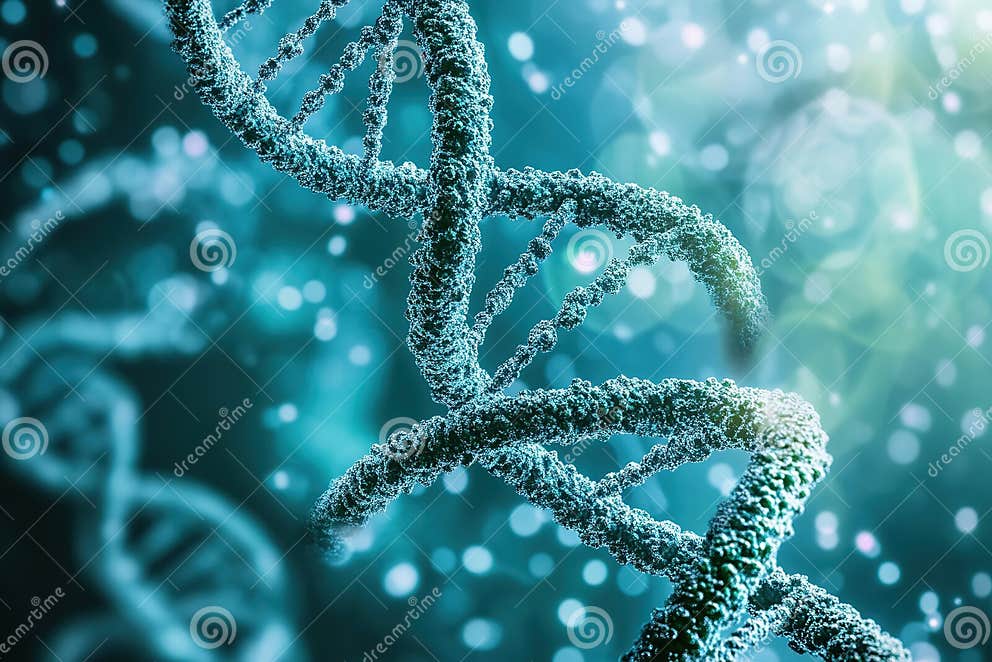 Data Analysis and Bioinformatics. Close Up of Dna Helix Structure on ...
