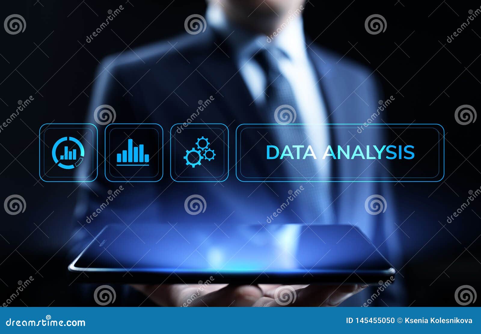 Data Analysis Business Intelligence Analytics Internet Technology Concept. Stock Illustration ...