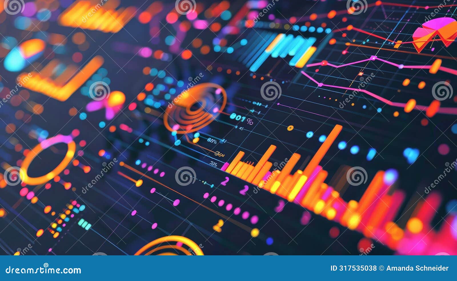 Data Analysis on Computer Screen Stock Illustration - Illustration of ...