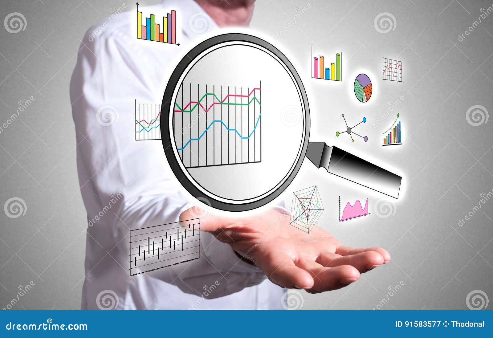 Data Analysis Concept Above a Human Hand Stock Image - Image of survey ...