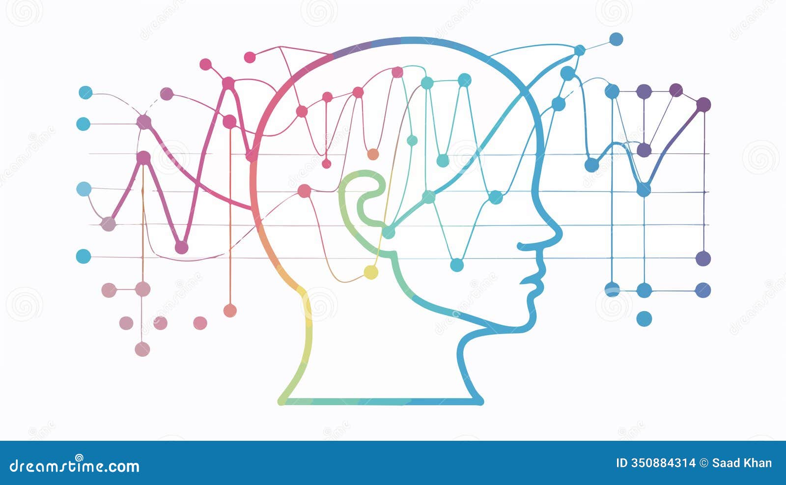 Data Analysis Concept with Human Head and Graph, Vector Illustration ...