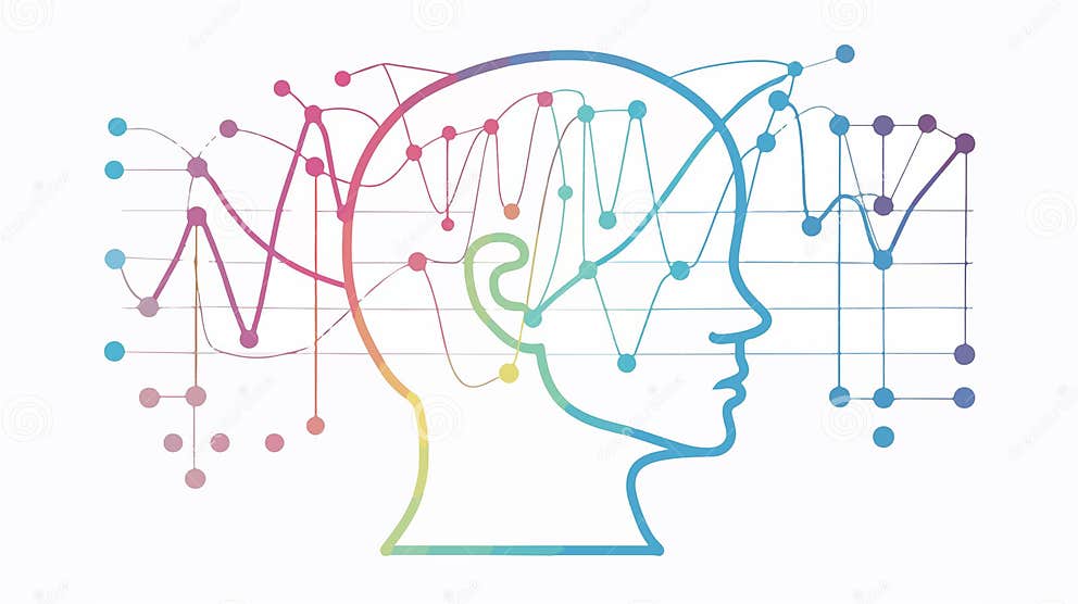 Data Analysis Concept with Human Head and Graph, Vector Illustration ...