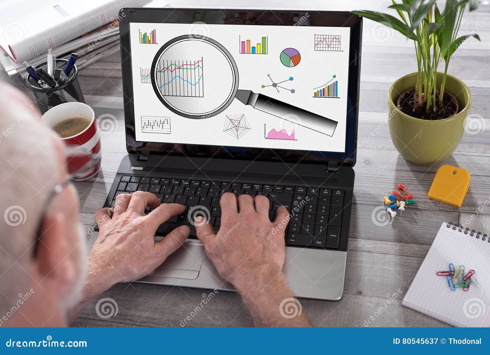 Data Analysis Concept on a Laptop Screen Stock Image - Image of ...