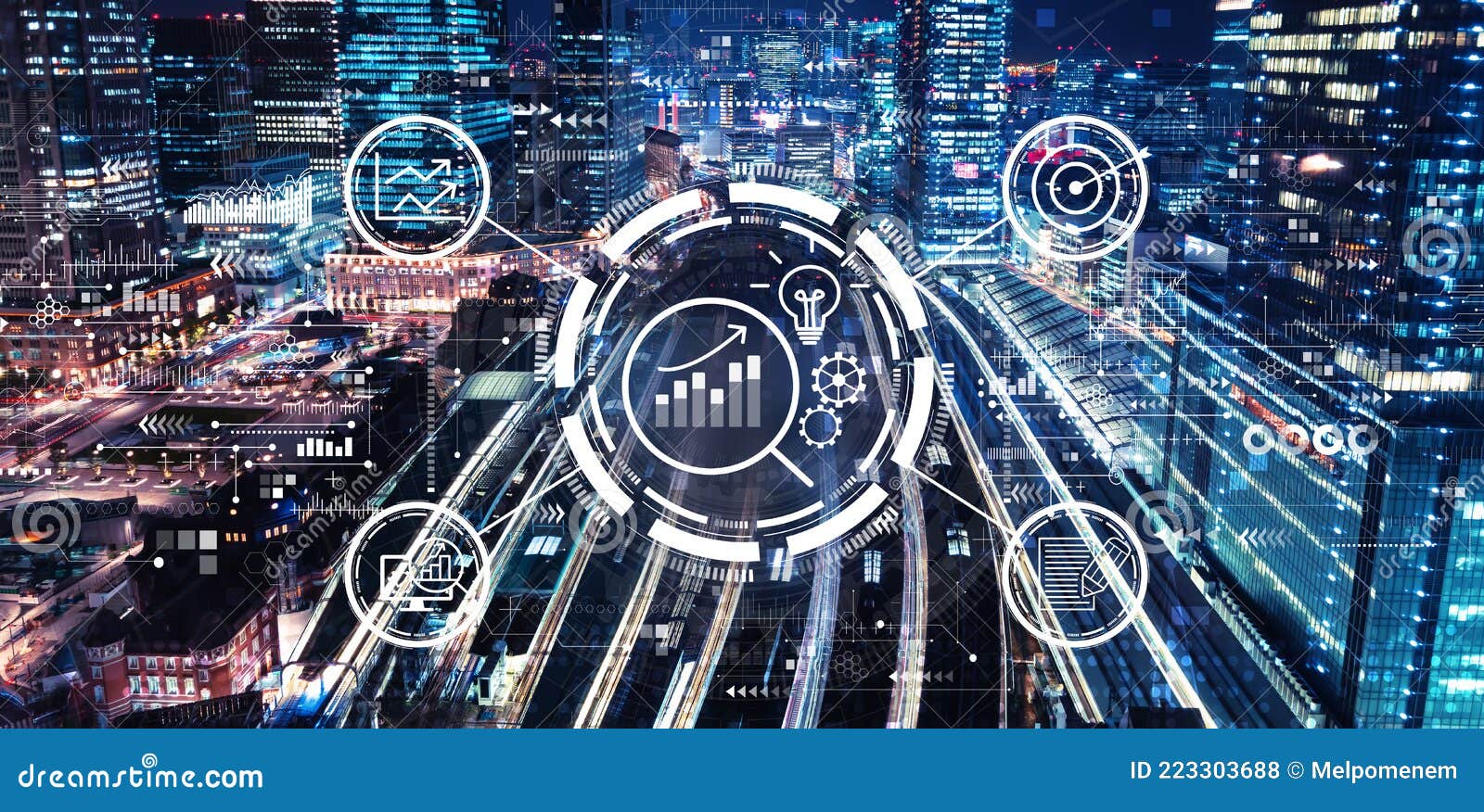 Data Analysis Concept with a Large Train Station Stock Photo - Image of ...