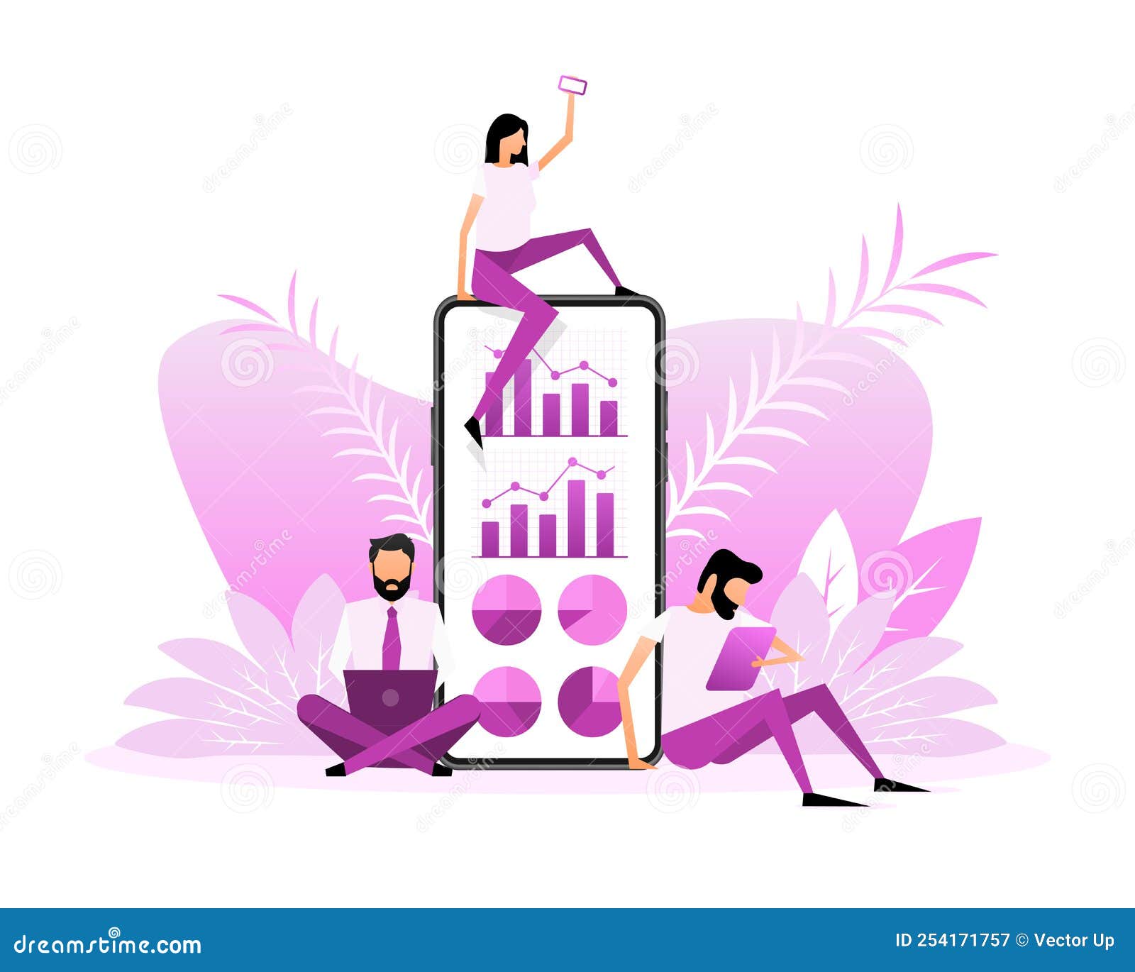 Data Analysis Concept People. 3d Vector Icon. Financial Audit Stock ...