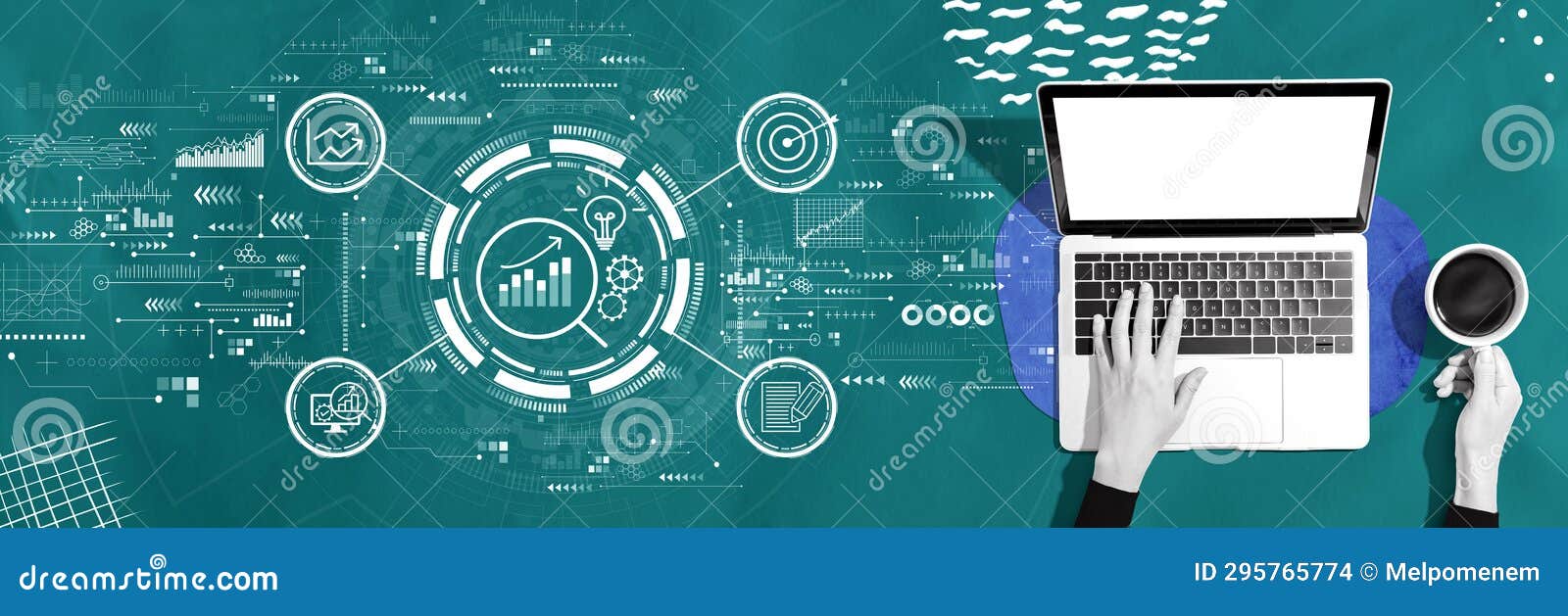 Data Analysis Concept with Person Using a Laptop Stock Photo - Image of ...