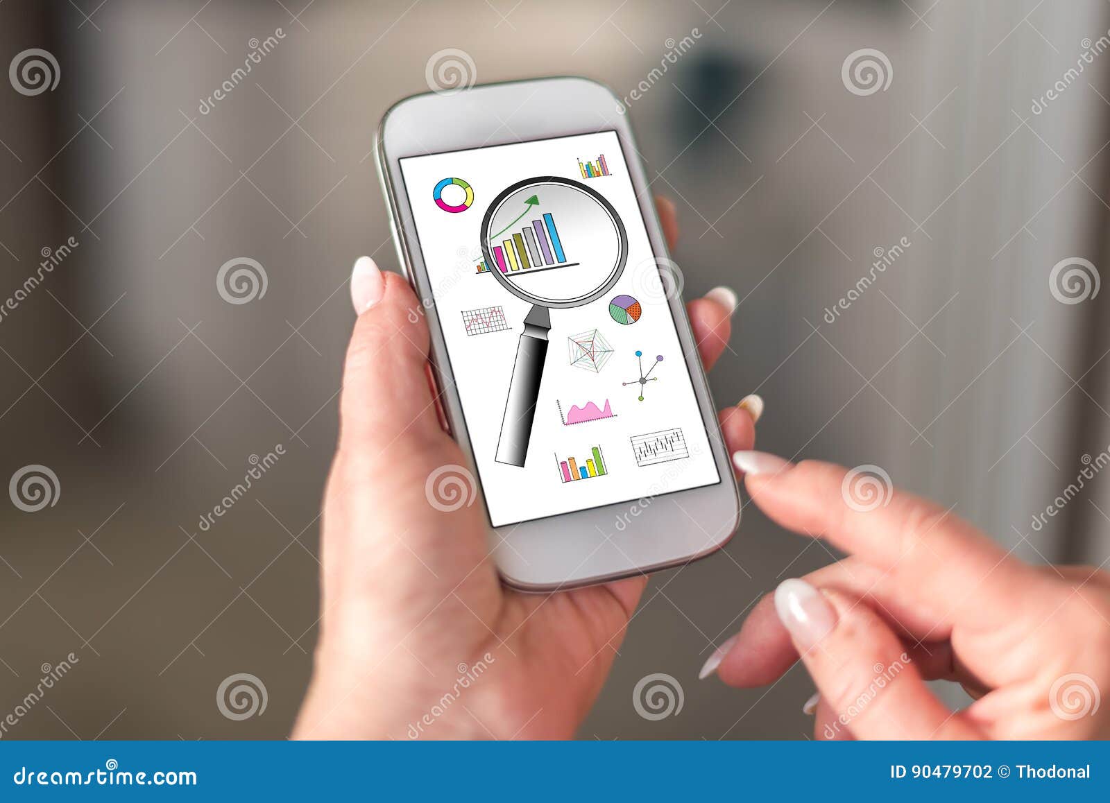 Data Analysis Concept on a Smartphone Stock Photo - Image of ...