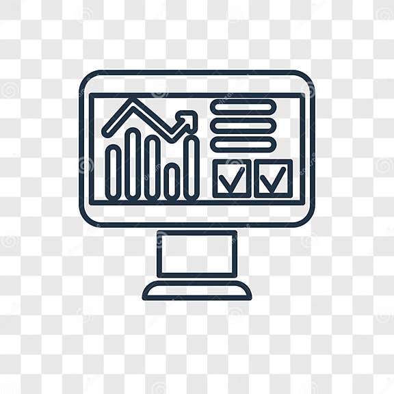 Data Analysis Concept Vector Linear Icon Isolated on Transparent Stock ...