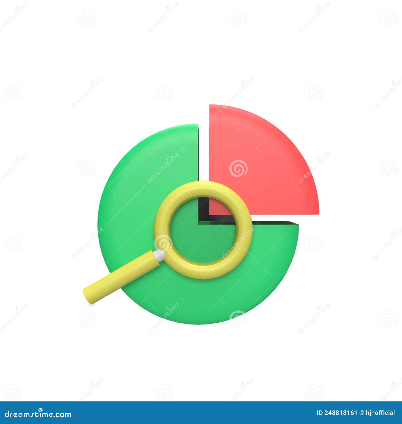 Data Analysis 3d Model Cartoon Style. Render Illustration Stock ...