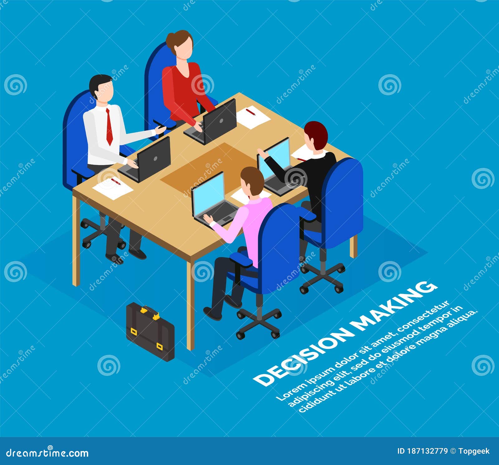 Data Analysis and Decision Making, Office Workers Stock Vector ...
