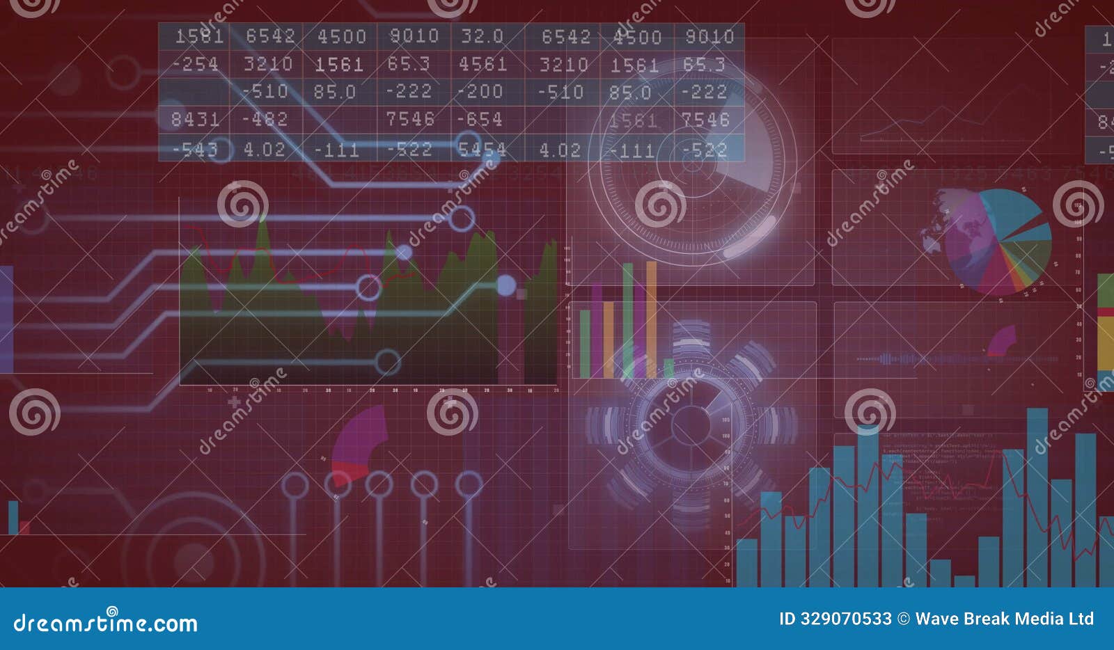 Data Analysis and Digital Interface Image Over Financial Graphs and Charts Stock Image - Image ...