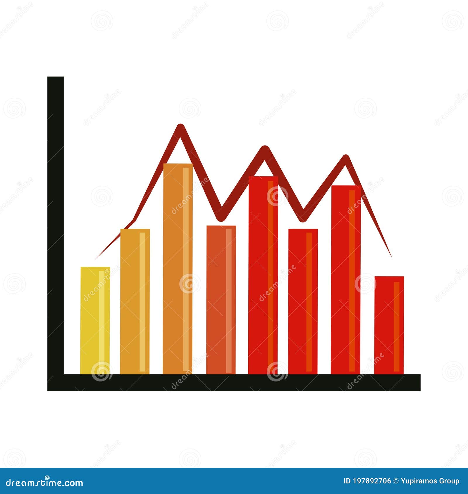 Data Analysis, Financial Business Graph Chart Fluctuation Flat Icon ...