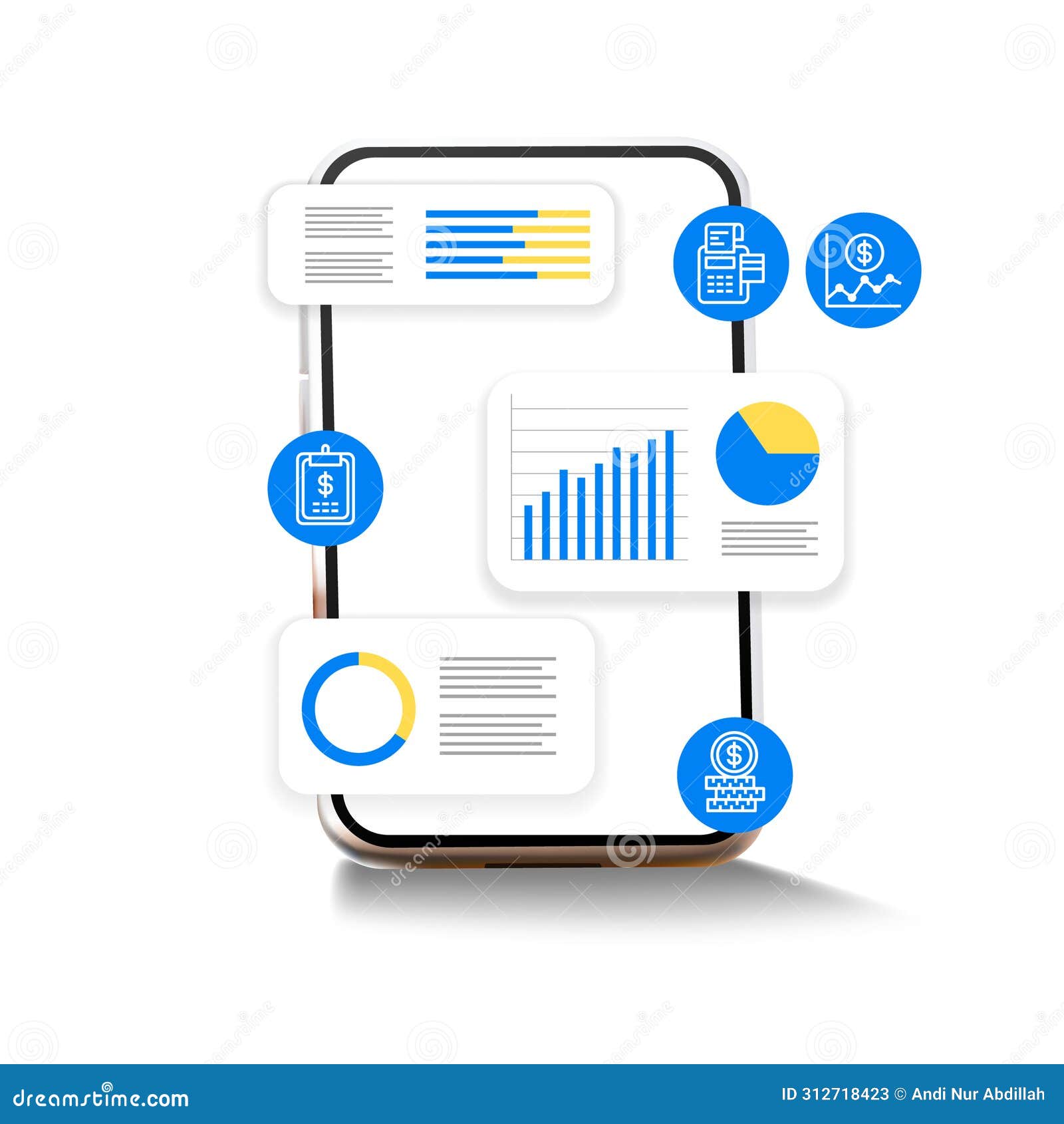 Data Analysis Graph Chart Information for Decision. Cute Cartoon Hand ...
