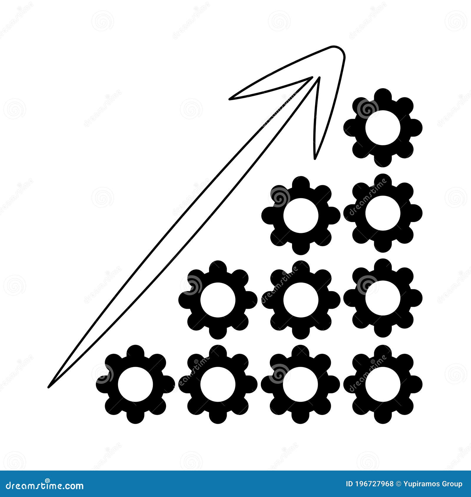 Data Analysis, Graph Gears Growth Arrow Financial Line Icon Stock ...