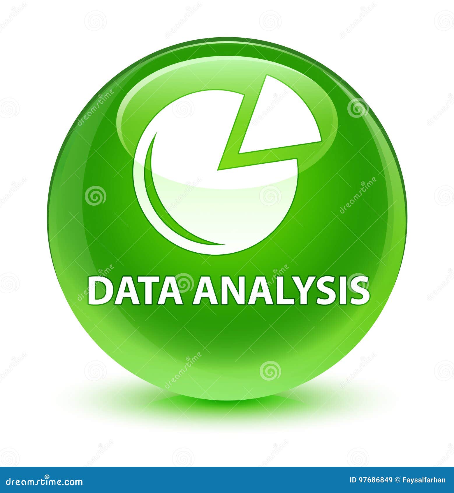 Data Analysis (graph Icon) Glassy Green Round Button Stock Illustration ...
