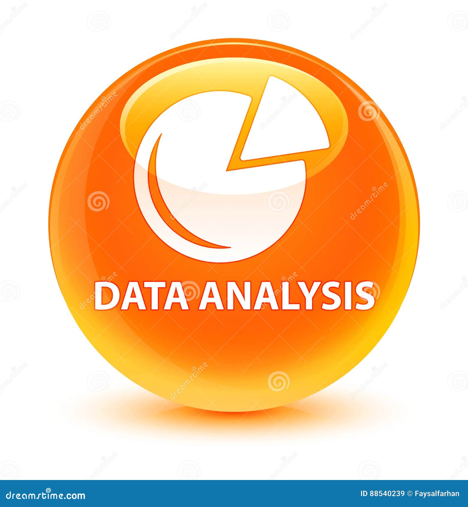 Data Analysis (graph Icon) Glassy Orange Round Button Stock ...