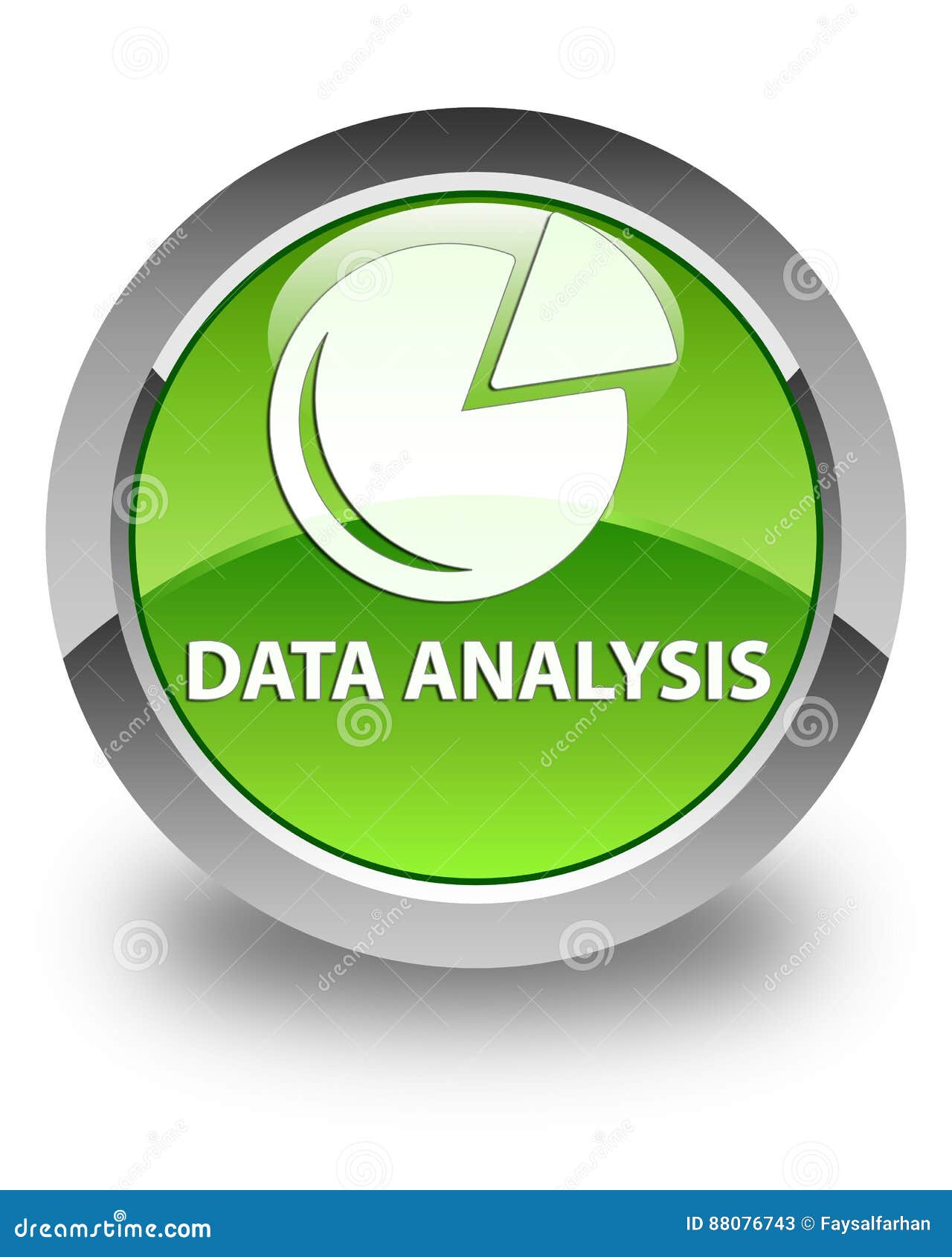 Data Analysis (graph Icon) Glossy Green Round Button Stock Illustration ...