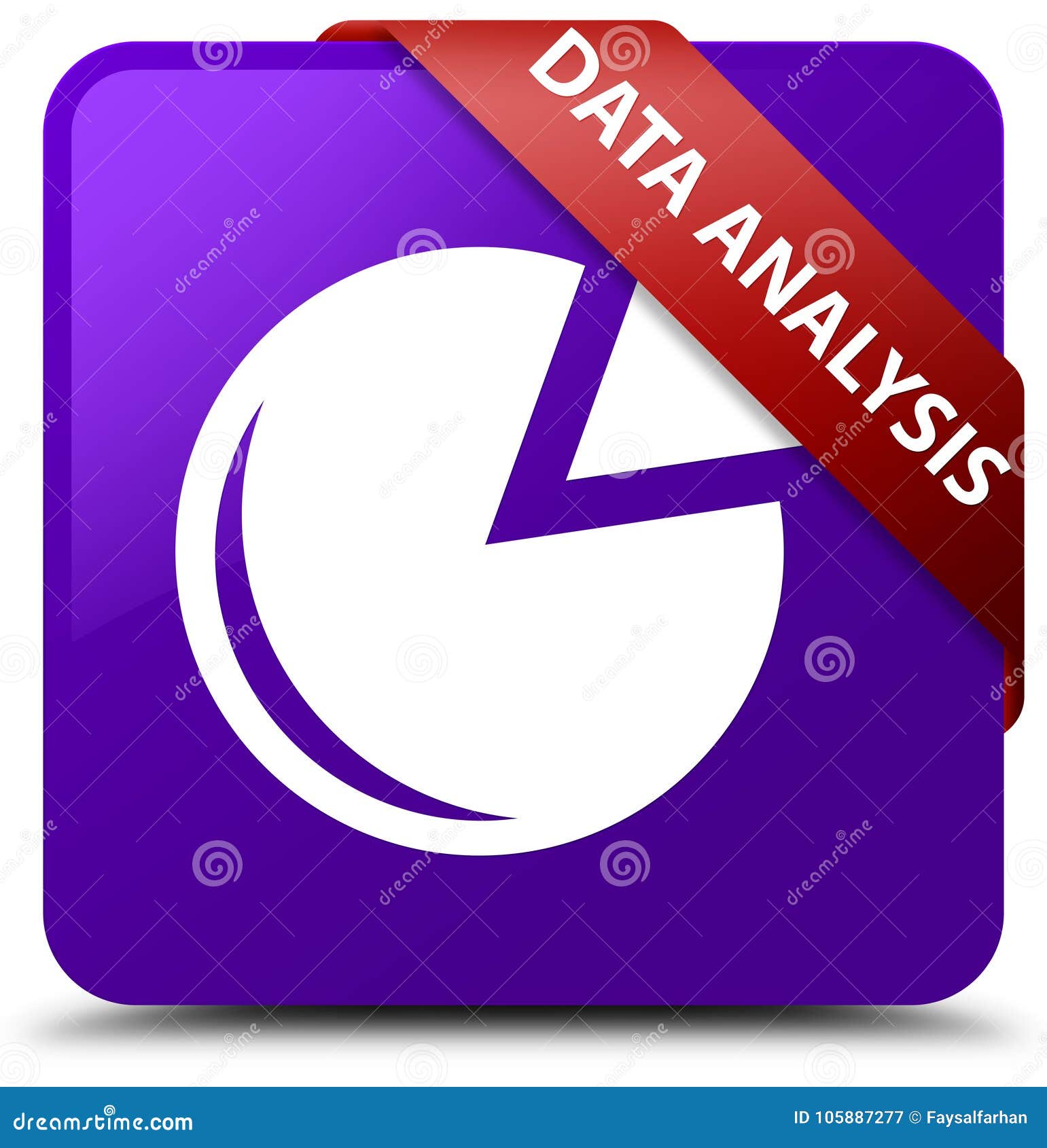 Data Analysis (graph Icon) Purple Square Button Red Ribbon in Co Stock ...