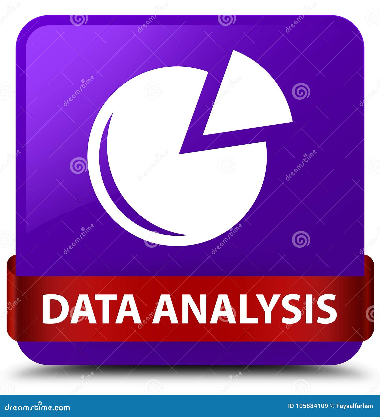 Data Analysis (graph Icon) Purple Square Button Red Ribbon in Mi Stock ...