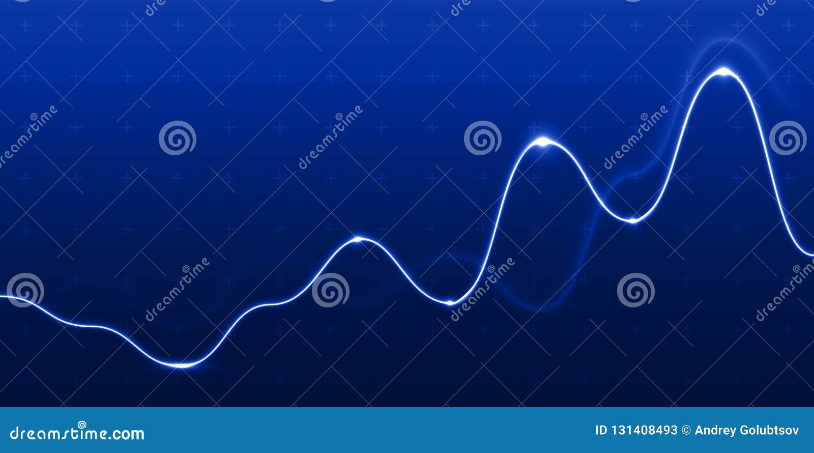 Data Analysis Graph Light Chart Line Blue Background. Vector Progress ...