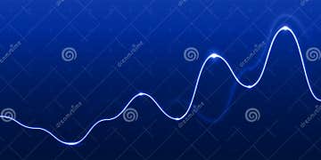 Data Analysis Graph Light Chart Line Blue Background. Vector Progress ...