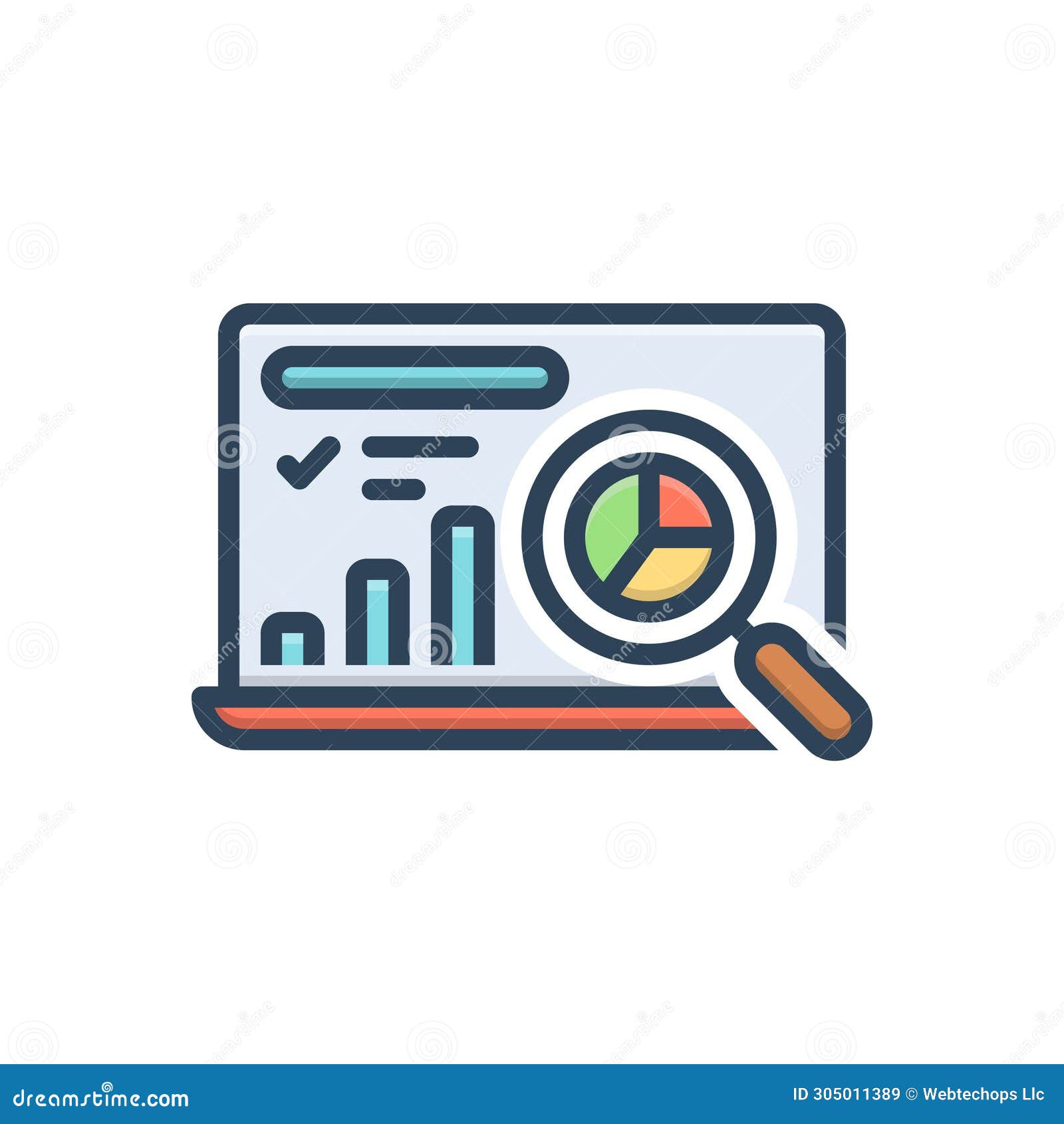 Color Illustration Icon for Data Analysis, Data and Chart Stock ...