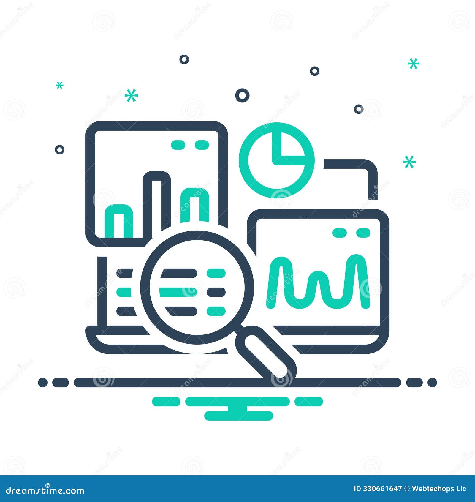 Mix Icon for Data Analysis, Data and Chart Stock Illustration ...