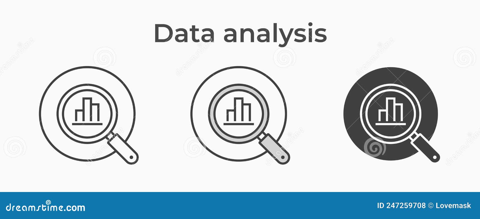 Data Analysis Icon. Black Vector Illustration Isolated on White ...