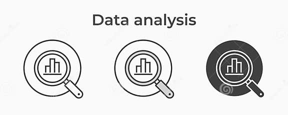 Data Analysis Icon. Black Vector Illustration Isolated on White ...