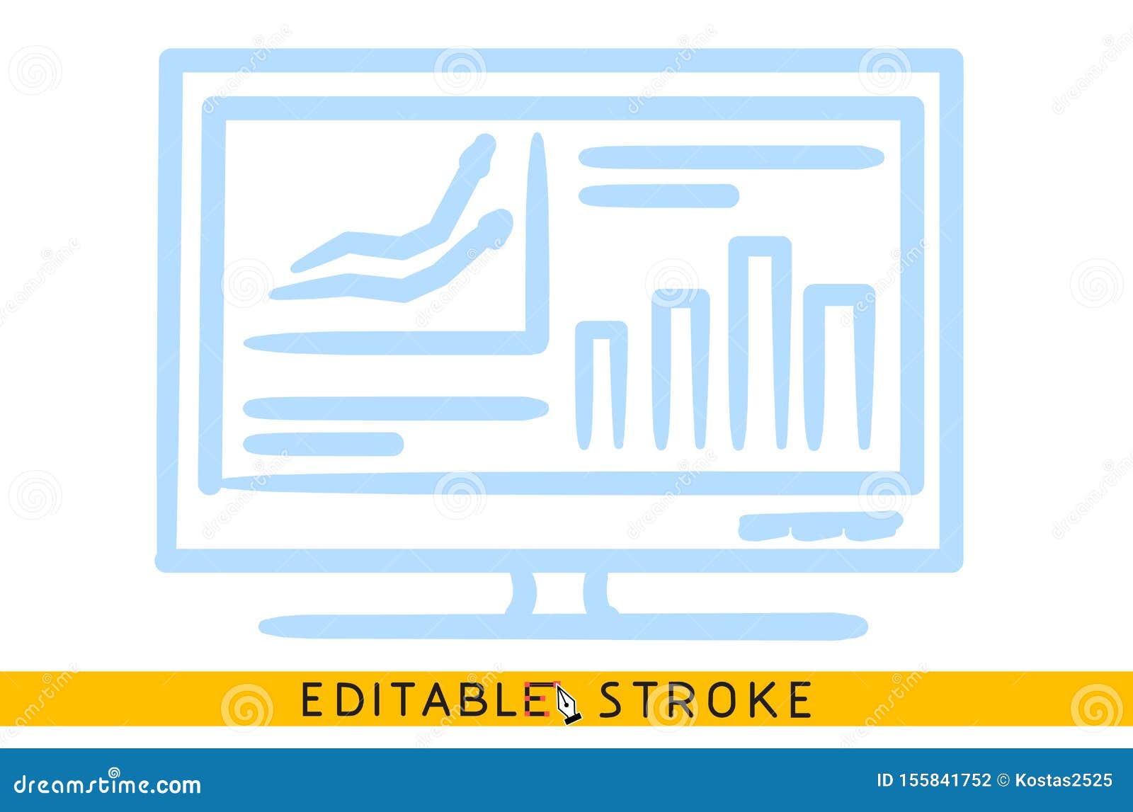 Data Analysis Icon. Line Doodle Sketch Stock Illustration ...
