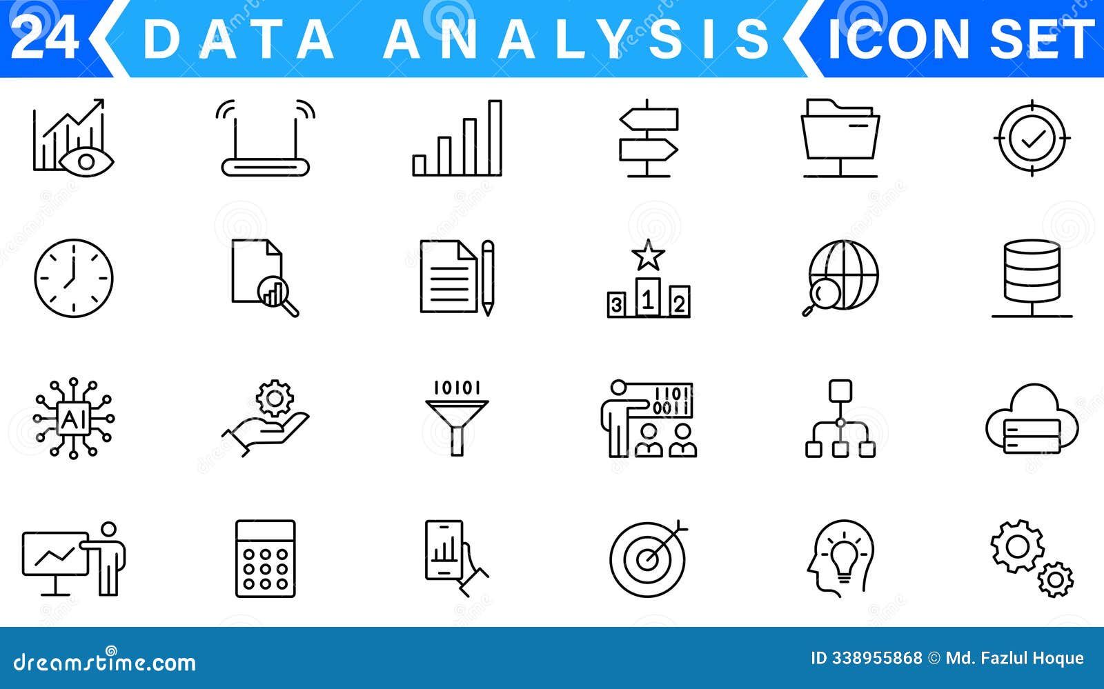 Data Analysis Icon Set. Graphs, Statistics, Analytics, Analysis, Big Data, Growth, Chart ...