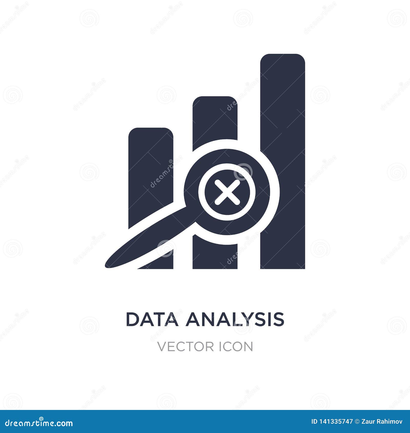 Data Analysis Icon on White Background. Simple Element Illustration ...