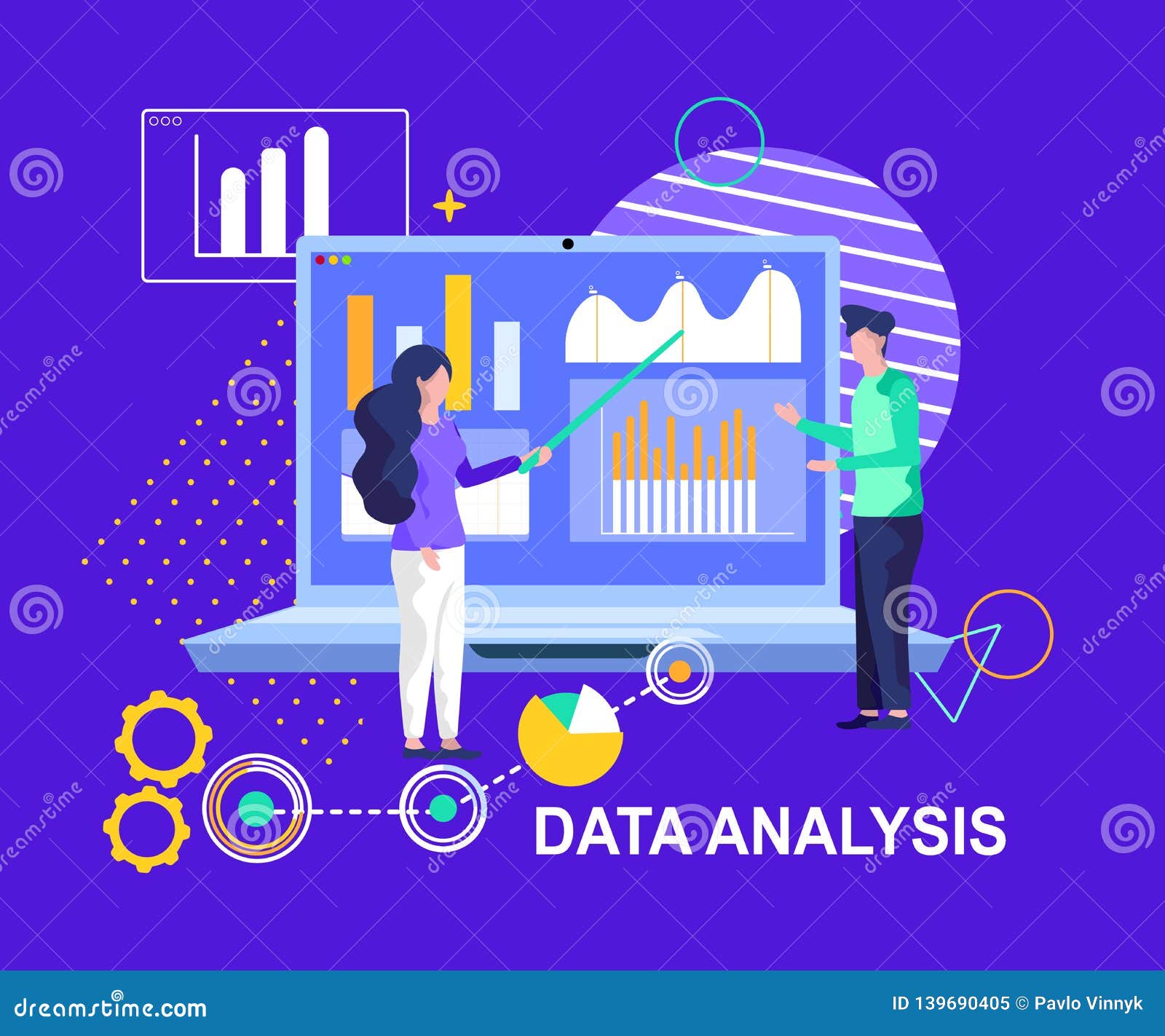 Data Interpretation Linear Icons Set. Analysis, Inference, Conclusion ...