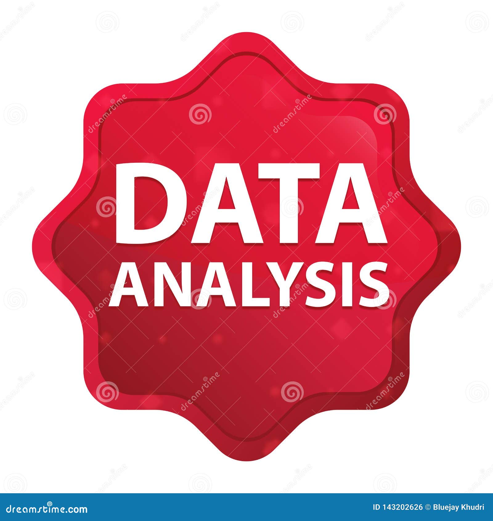 Data Analysis Misty Rose Red Starburst Sticker Button Stock ...