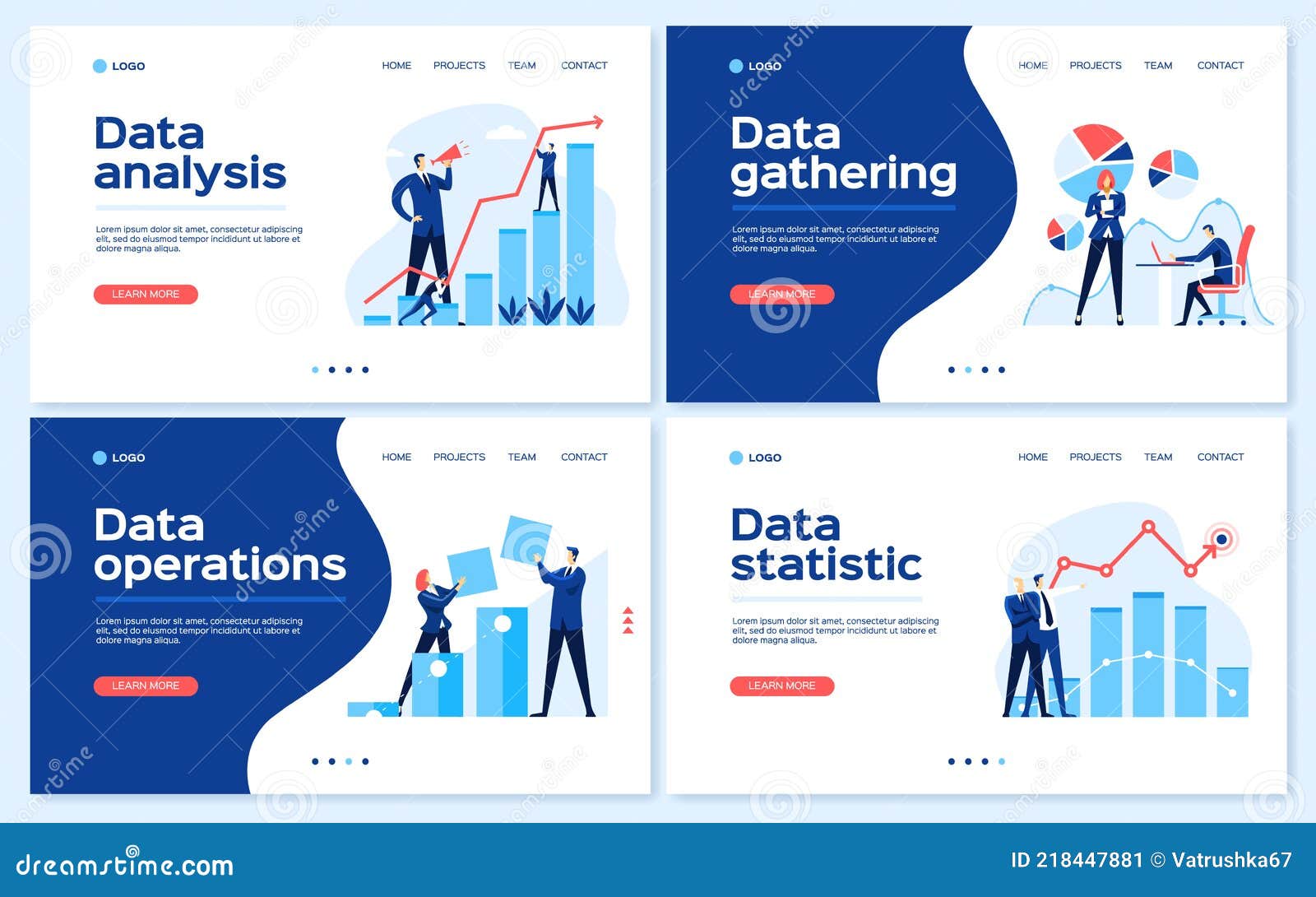 Data Analysis Landing Page. Statistical Analyst Team, Business Growth ...