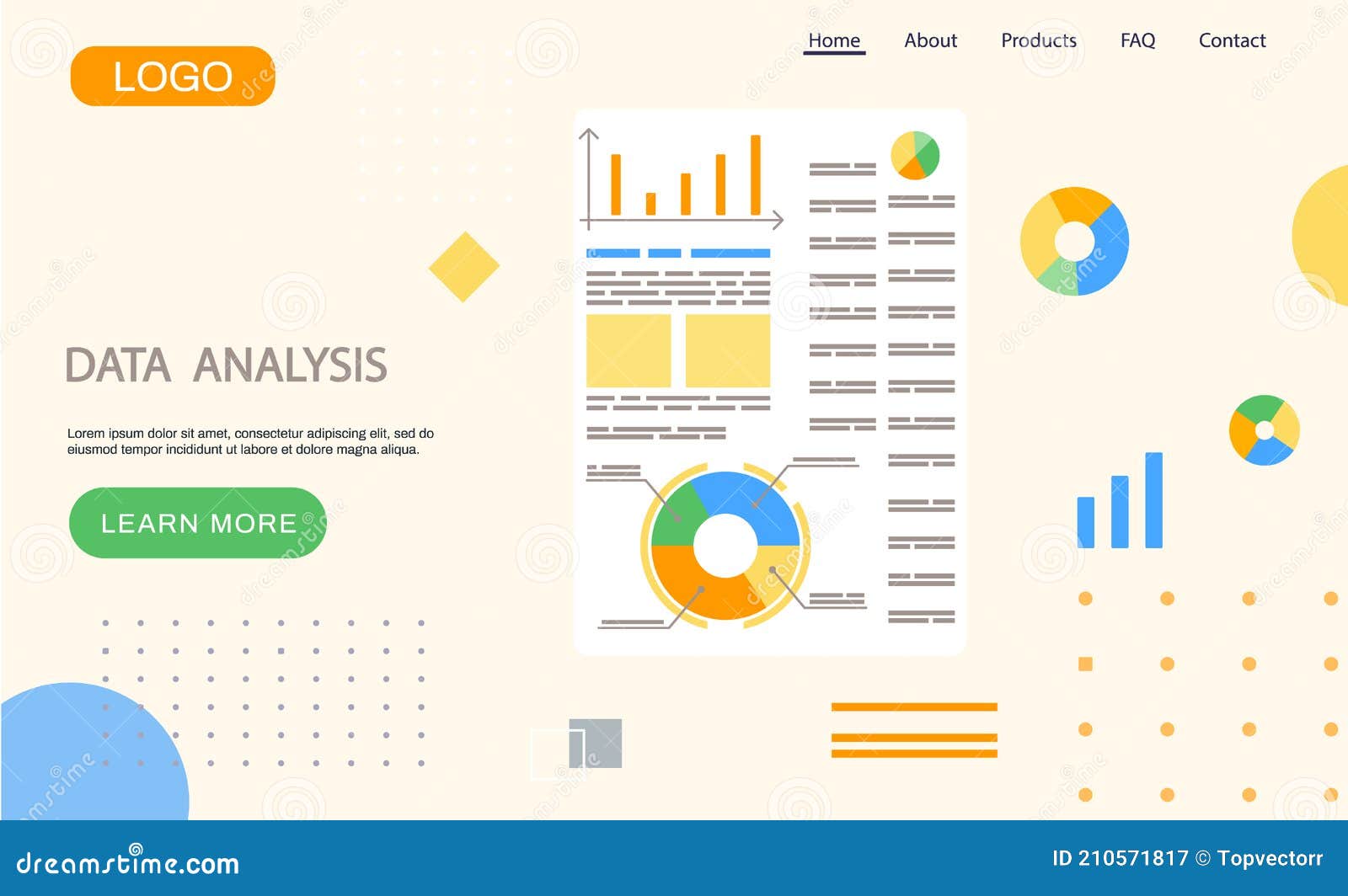 Data Analysis Landing Page Template, Research, Business Data on ...