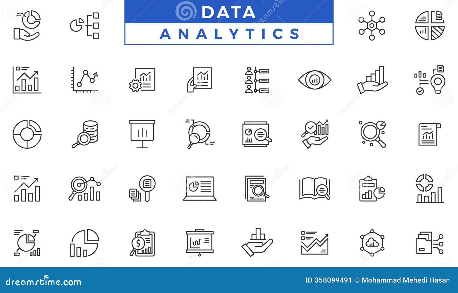 Outline Analytics Vector Icon. Isolated Black Simple Line Element Illustration From Digital ...